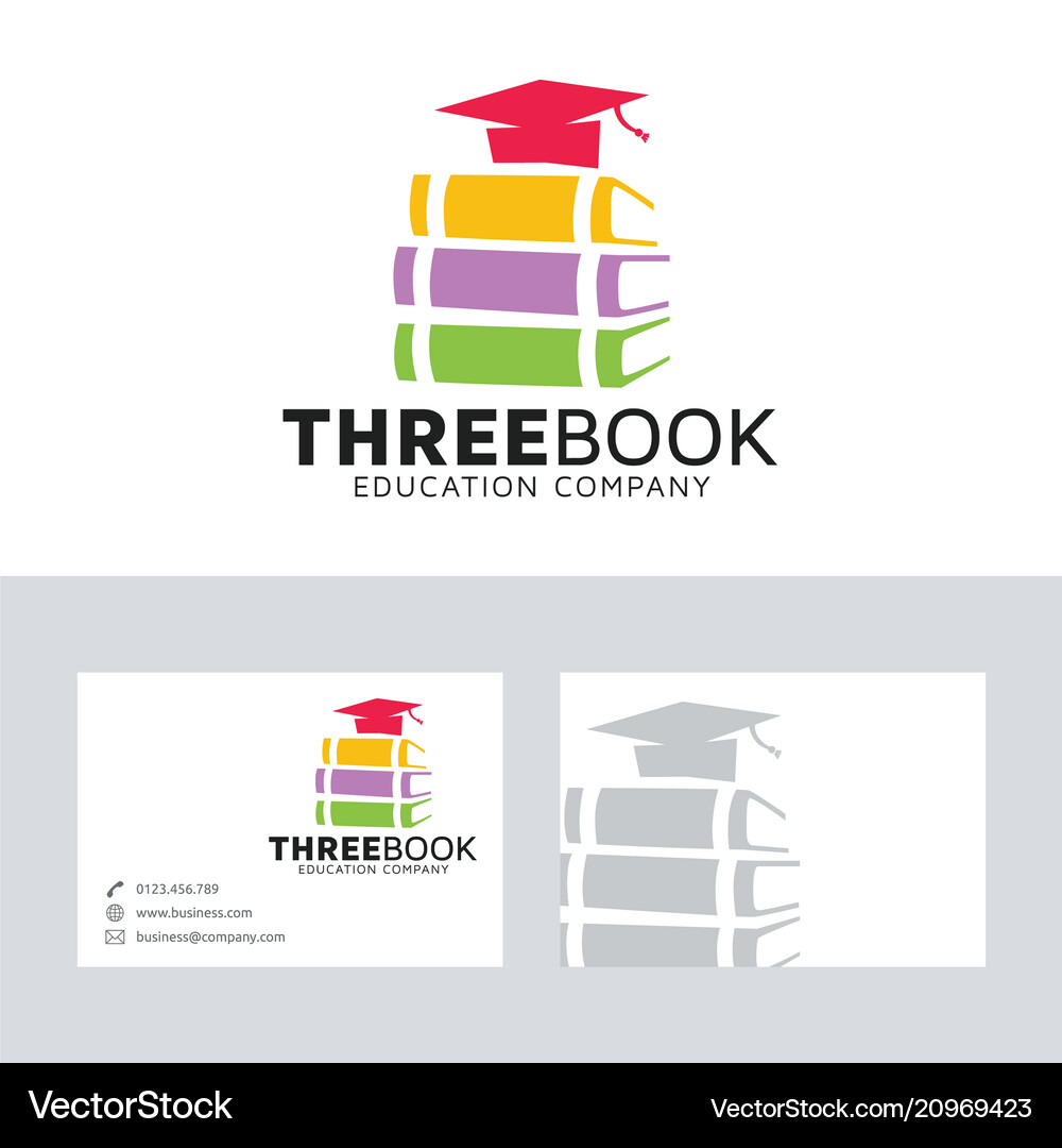 Three book logo design Royalty Free Vector Image
