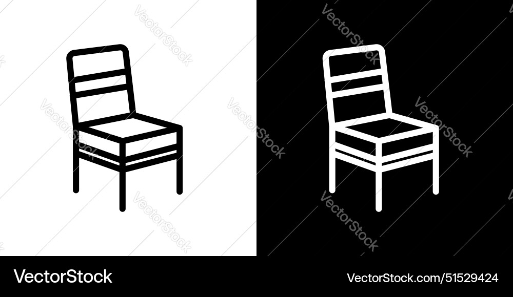 Chair icon set simple retro school symbol Vector Image
