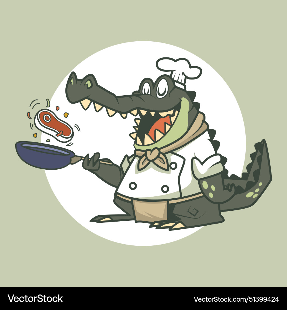 Crocodile chef Royalty Free Vector Image - VectorStock