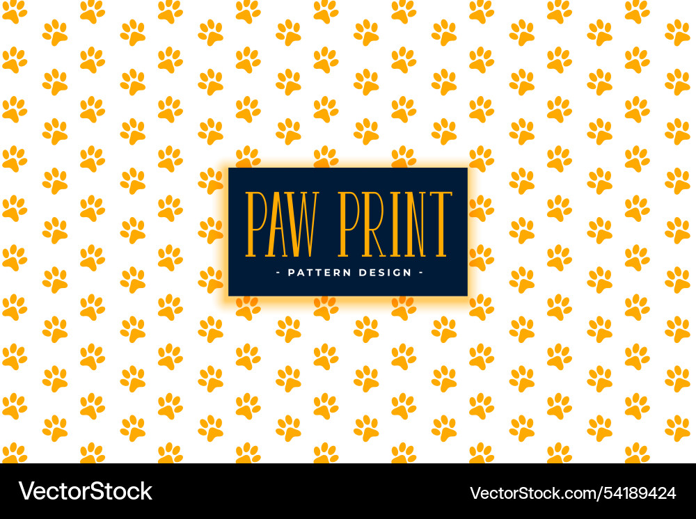 Cute kitten paw print pattern background Vector Image