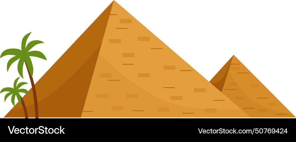 Egyptian pyramids cartoon icon ancient Royalty Free Vector