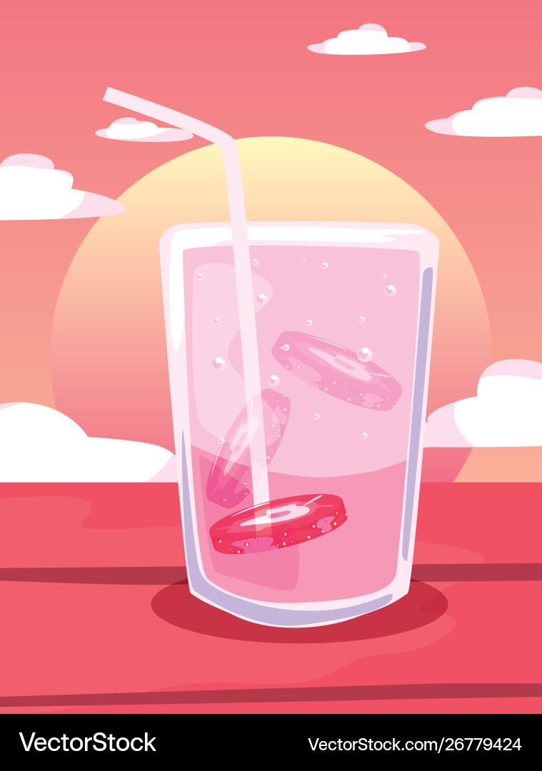 Fruit juice summer time vacations design Vector Image