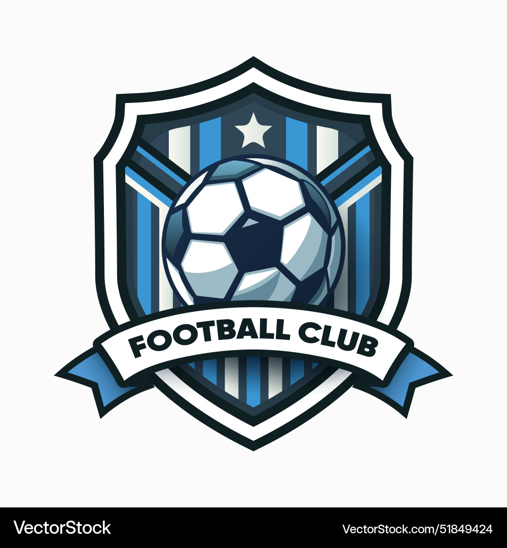 Hand drawn flat design football logo template Vector Image