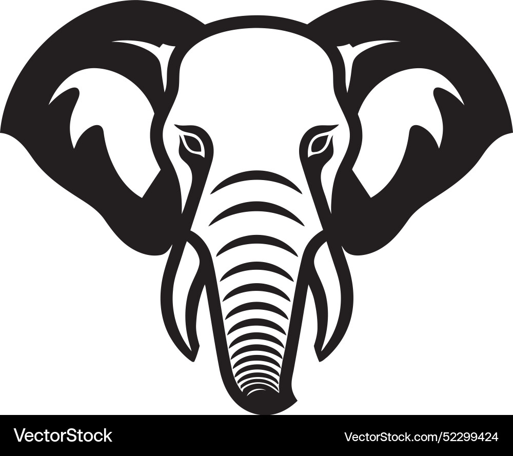 Ink drawn black elephant lines Royalty Free Vector Image
