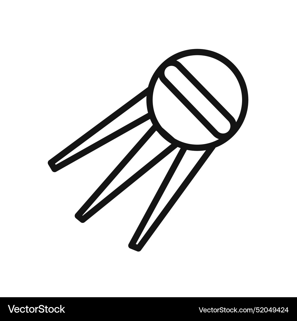 Linear sputnik icon graphics sign Royalty Free Vector Image