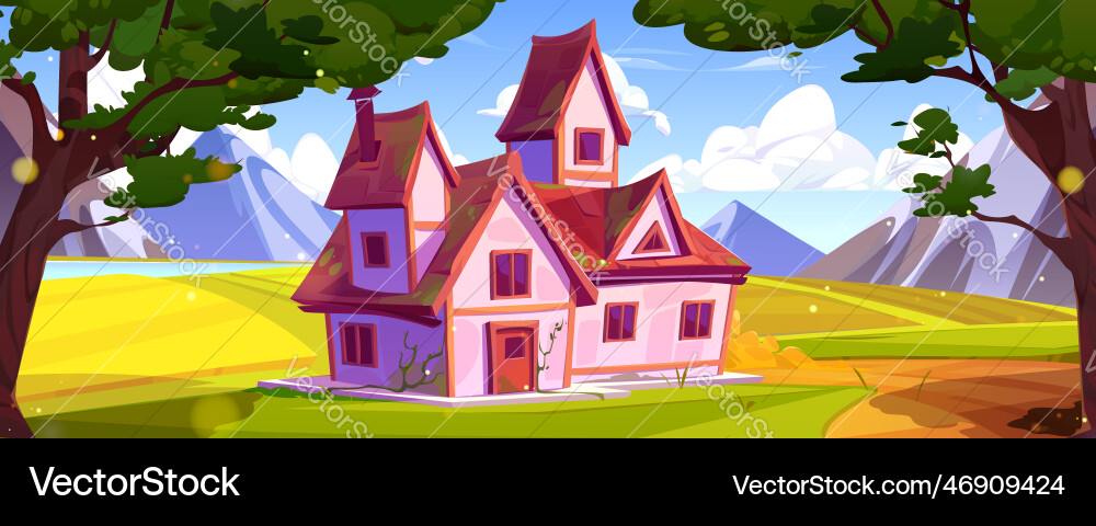 Mountain Forest House Royalty Free Vector Image