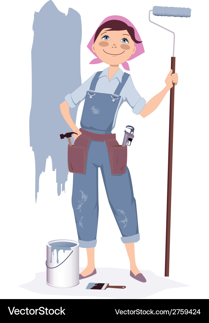 Painting a house Royalty Free Vector Image - VectorStock