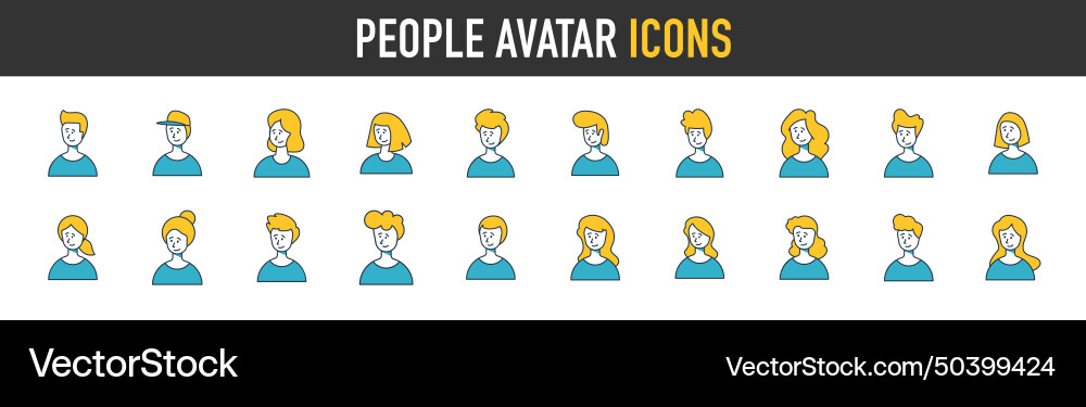 People avatar icons character Royalty Free Vector Image
