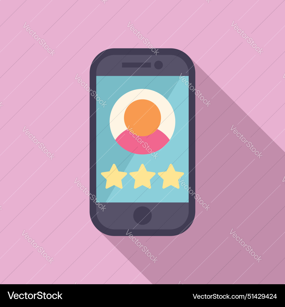Smartphone with customer review rating Royalty Free Vector