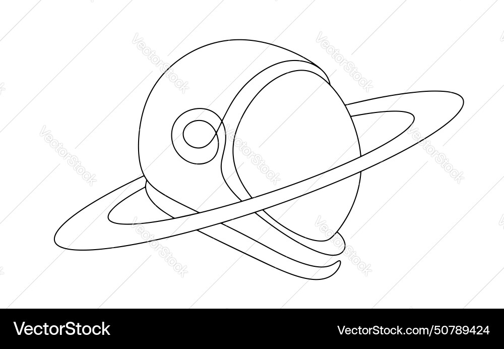 Spacesuit helmet and planet ring Royalty Free Vector Image