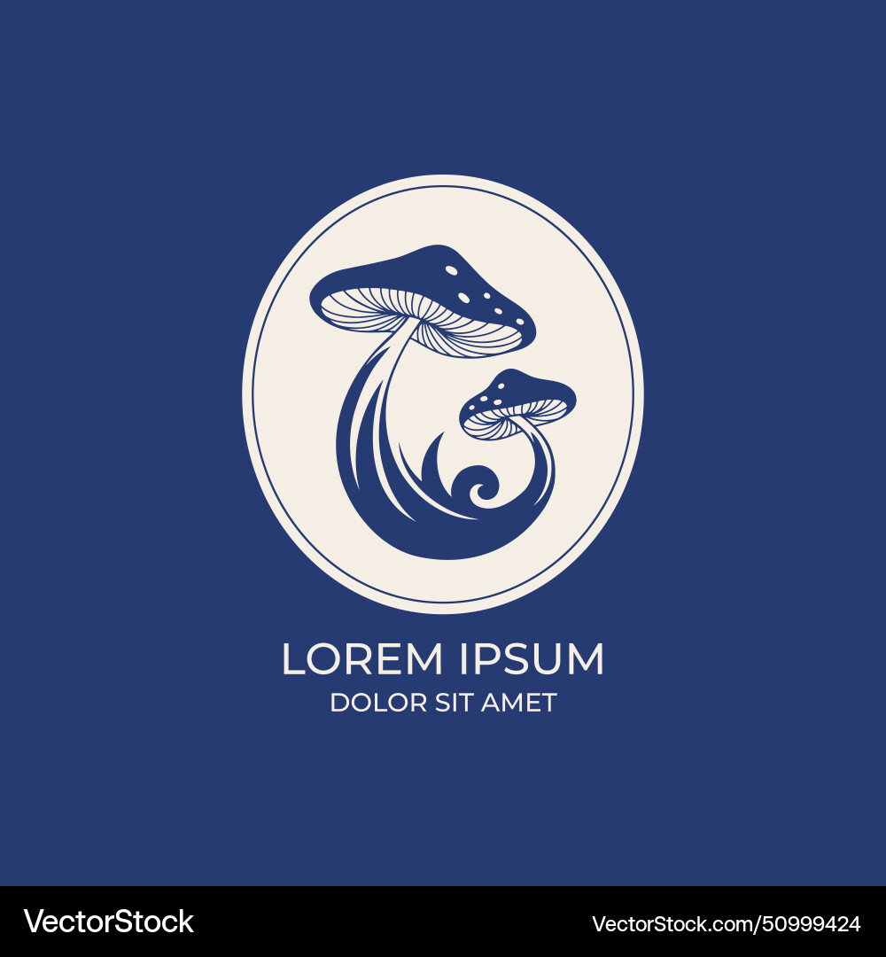 Two mushrooms sign in flat style Royalty Free Vector Image