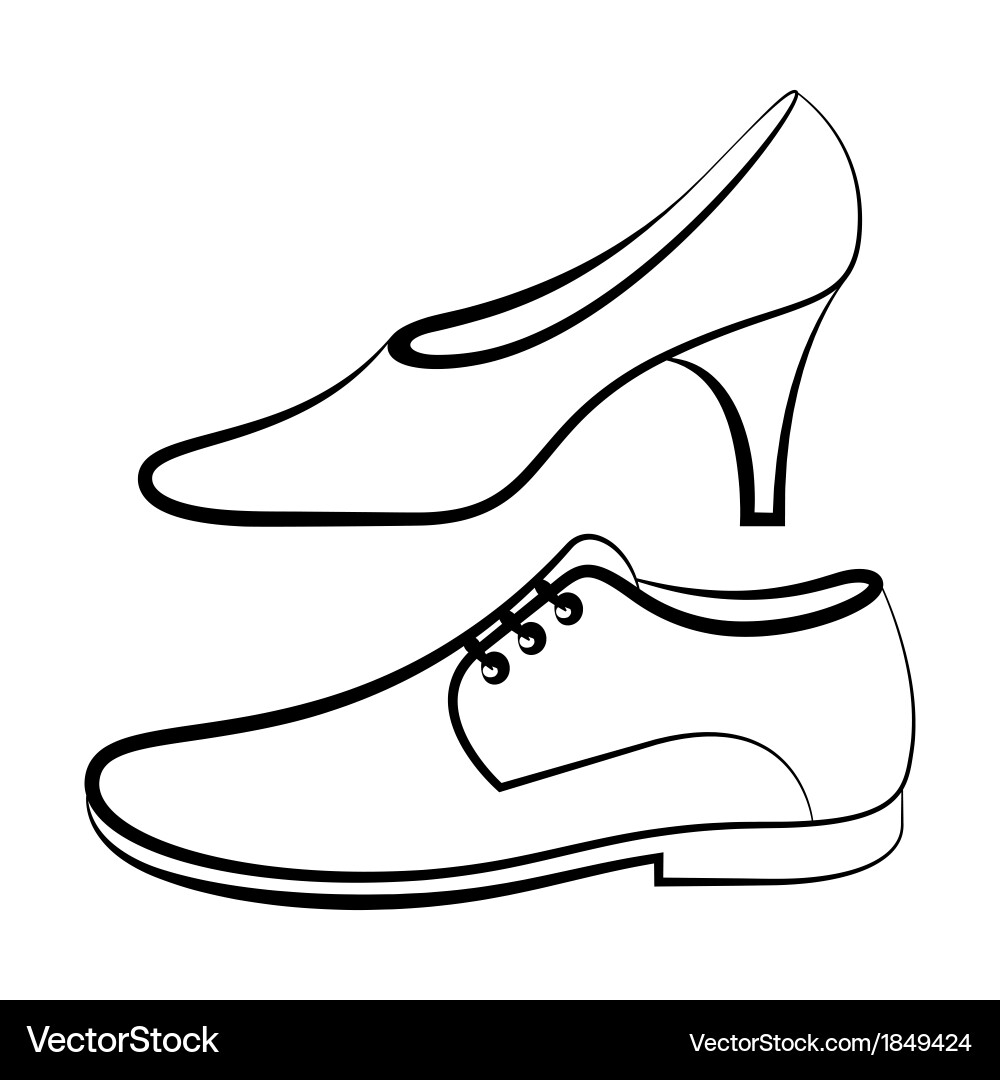 Women and men shoe Royalty Free Vector Image - VectorStock