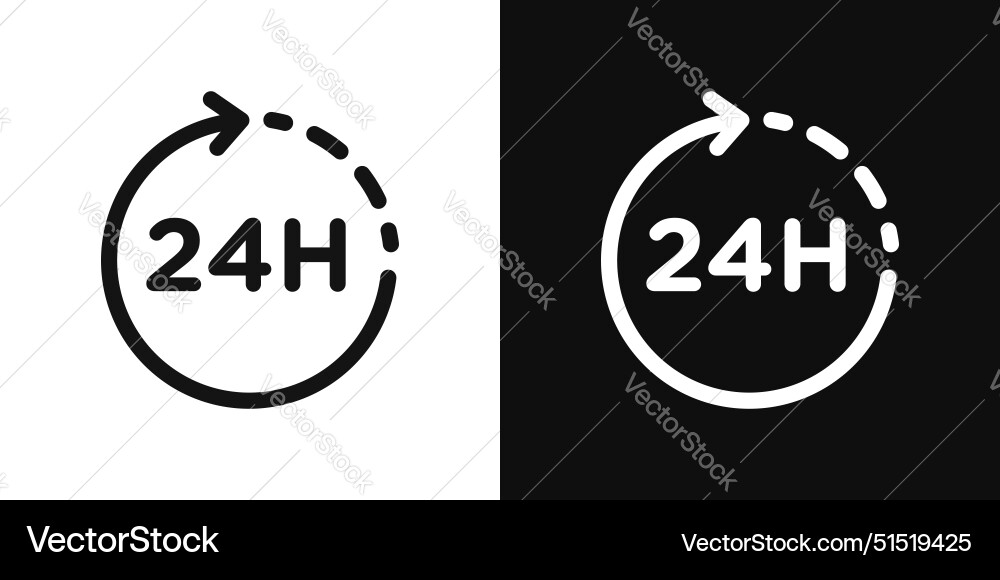 24 hrs icon Royalty Free Vector Image - VectorStock