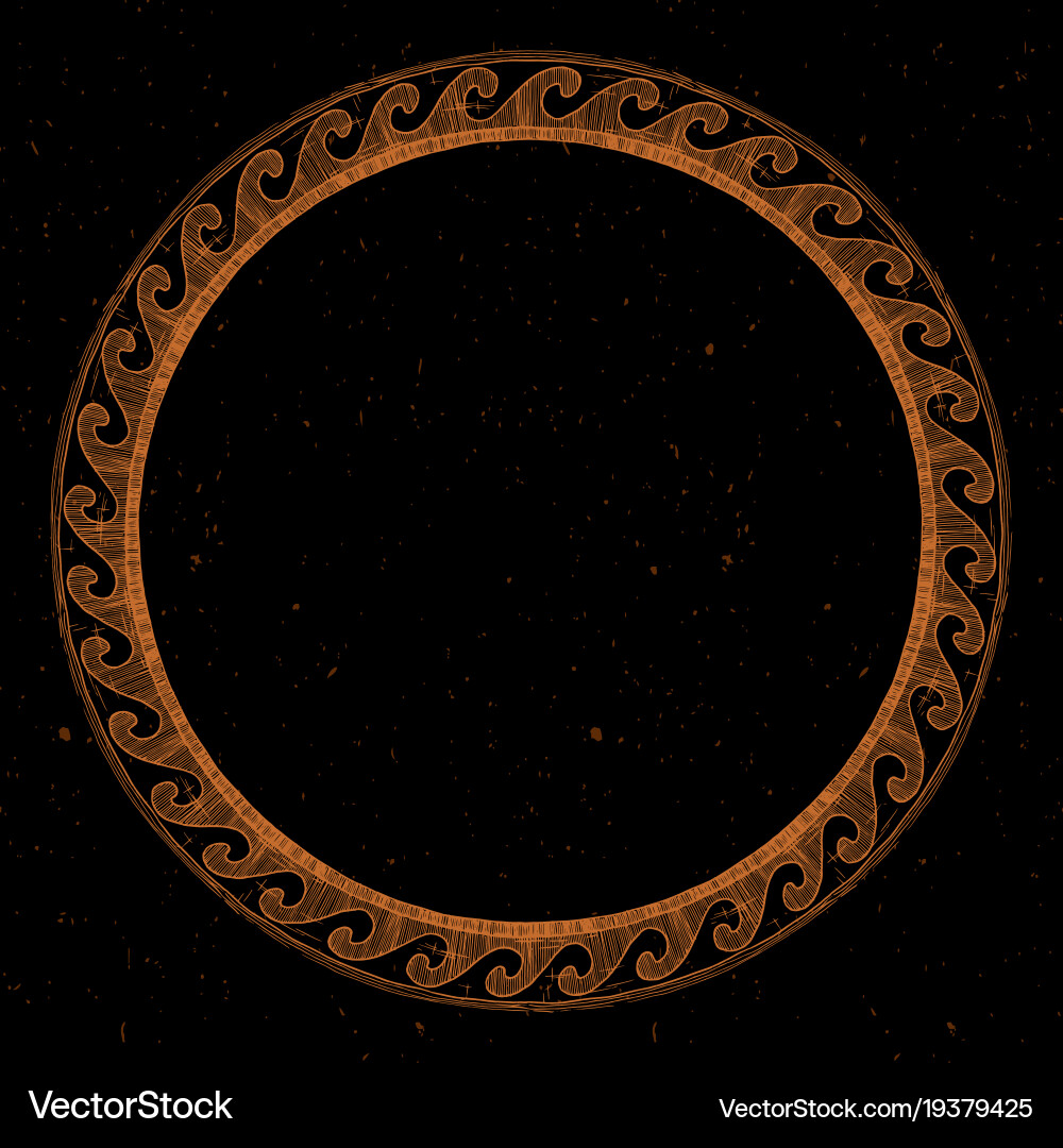 Ancient greek round ornament Royalty Free Vector Image