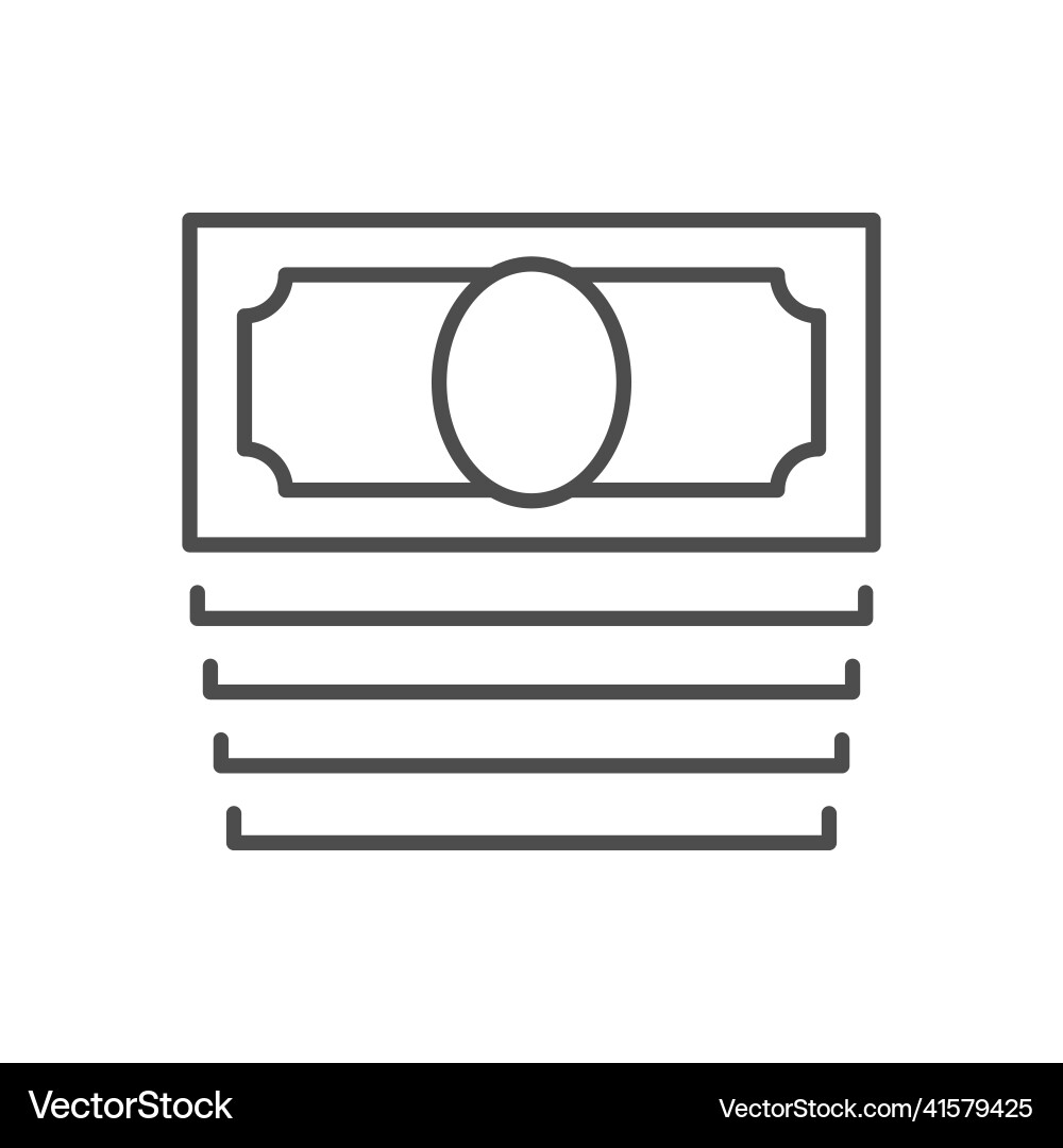 Bank note line outline icon Royalty Free Vector Image