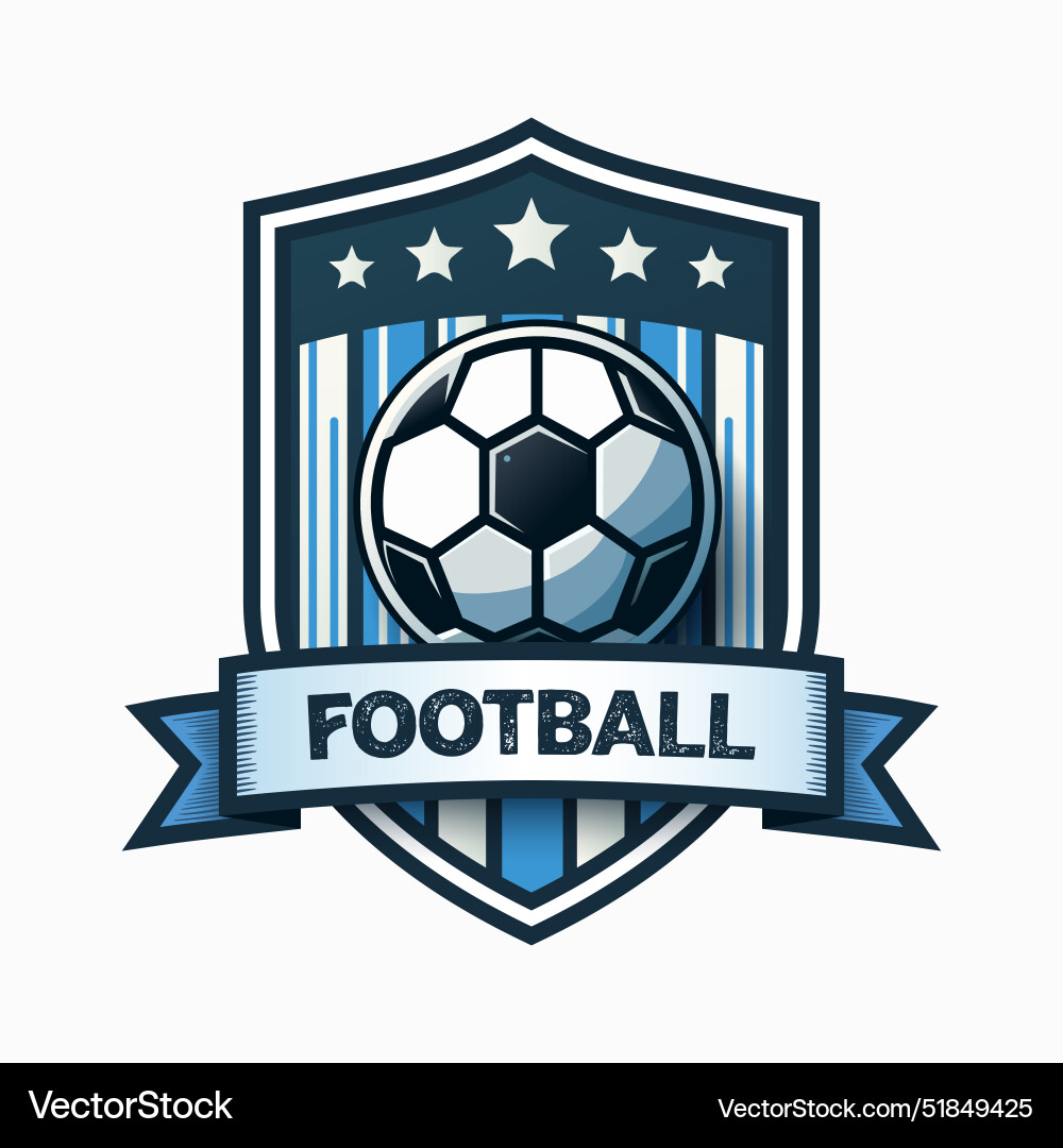 Flat design football logo template Royalty Free Vector Image