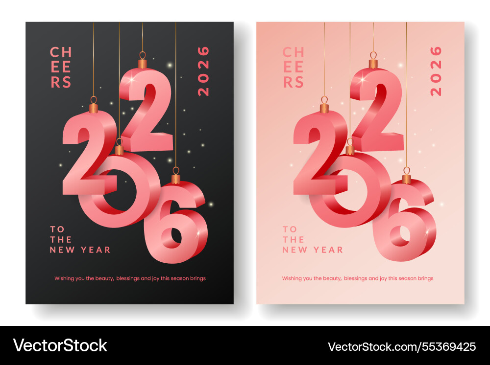 Happy new year 2026 design of beautiful sparkling Vector Image