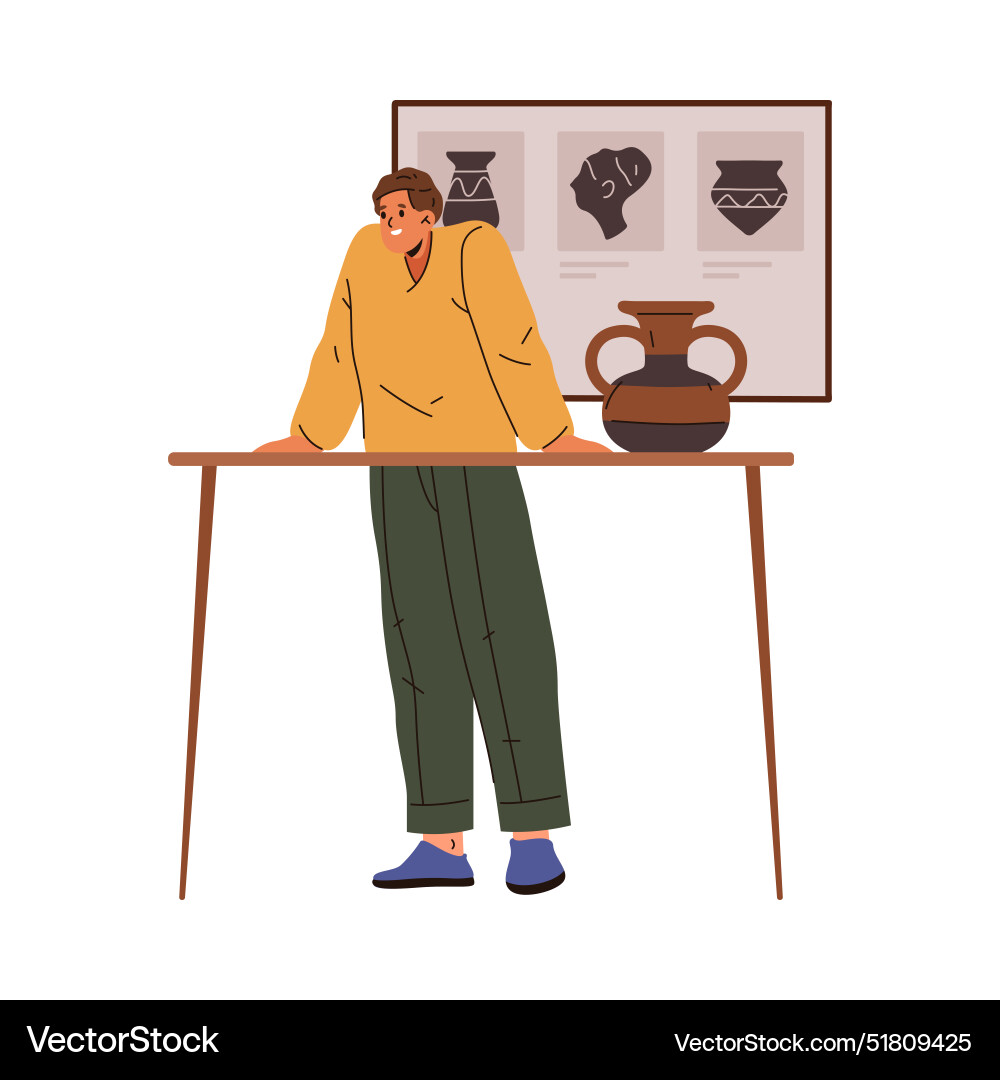 History or sculpture art lessons teacher Vector Image