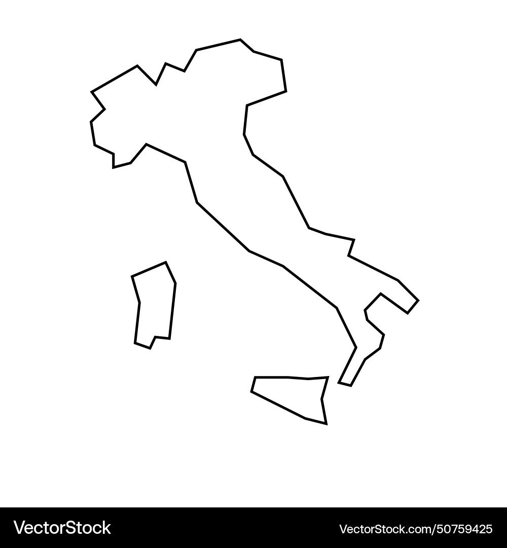 Italy country map thin outline icon Royalty Free Vector