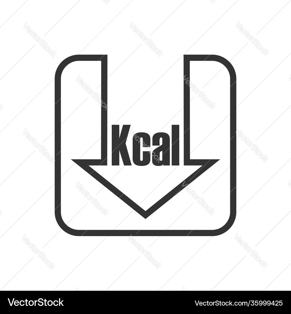 Kcal down Royalty Free Vector Image - VectorStock