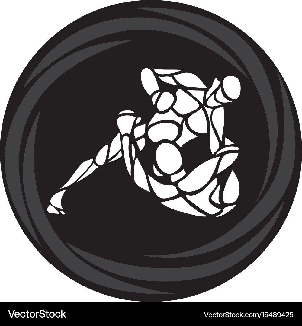 MMA Fighter Icon - Round Logo Royalty Free Vector Image