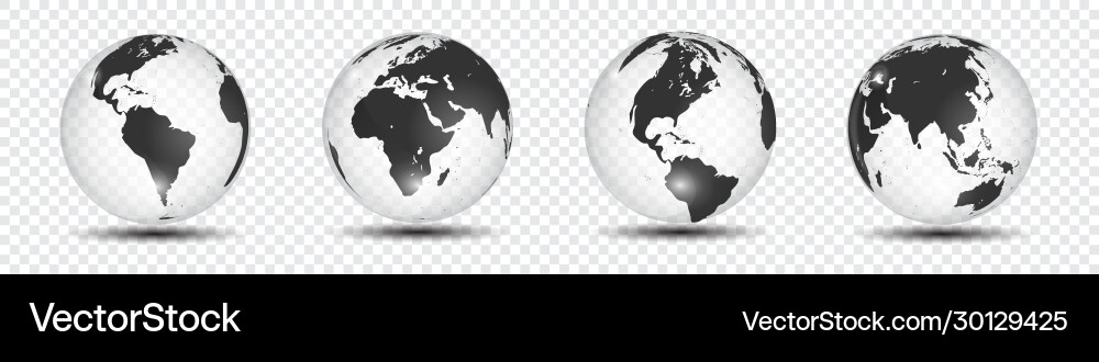 Realistic world map in globe shape earth Vector Image