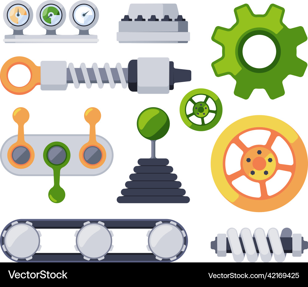 Robotic Machine Parts Royalty Free Vector Image