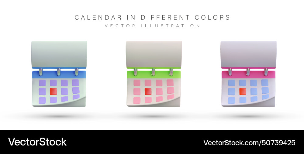 Set of realistic tear off calendars different Vector Image