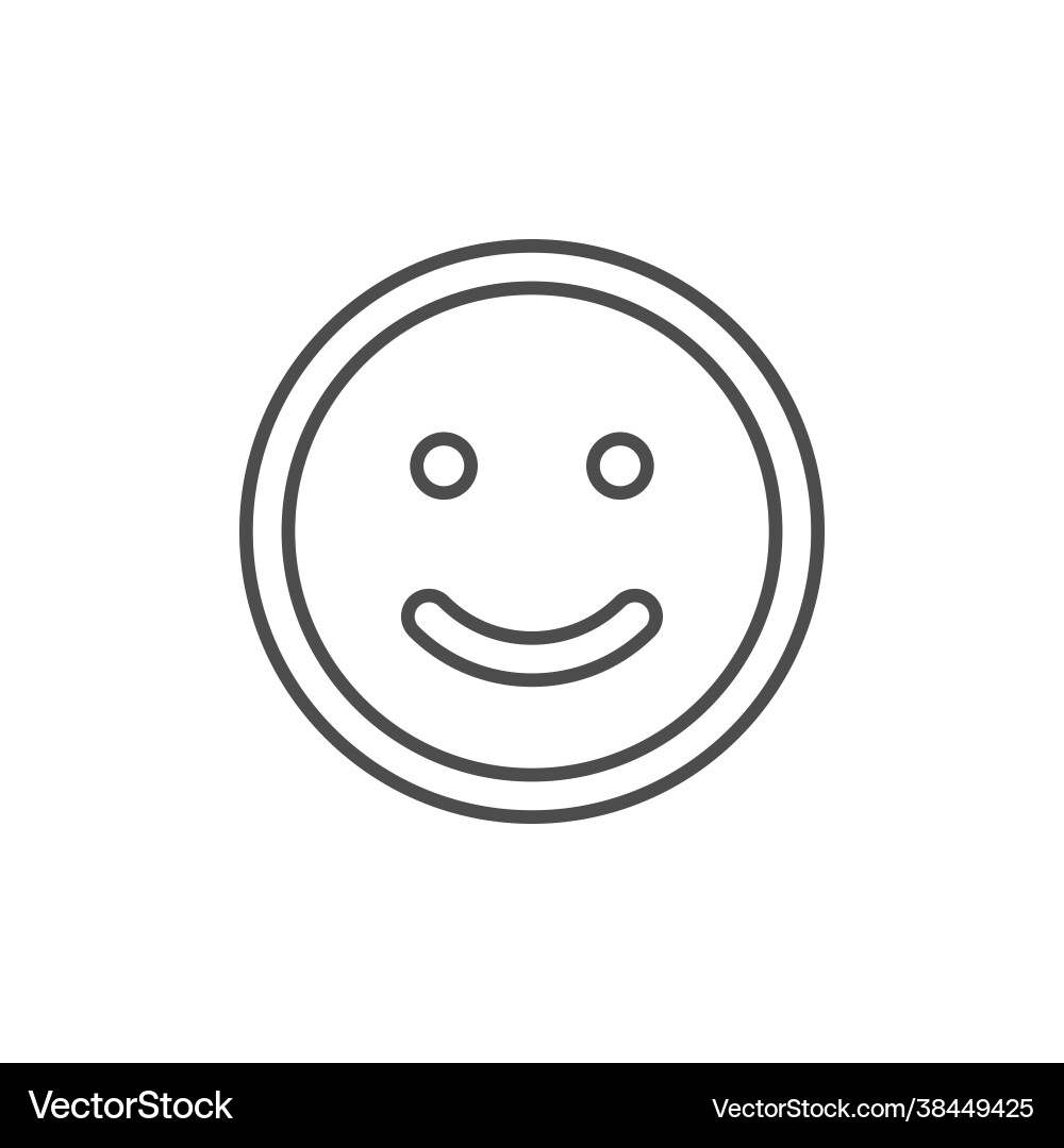 Smile line icon or emoticon symbol Royalty Free Vector Image