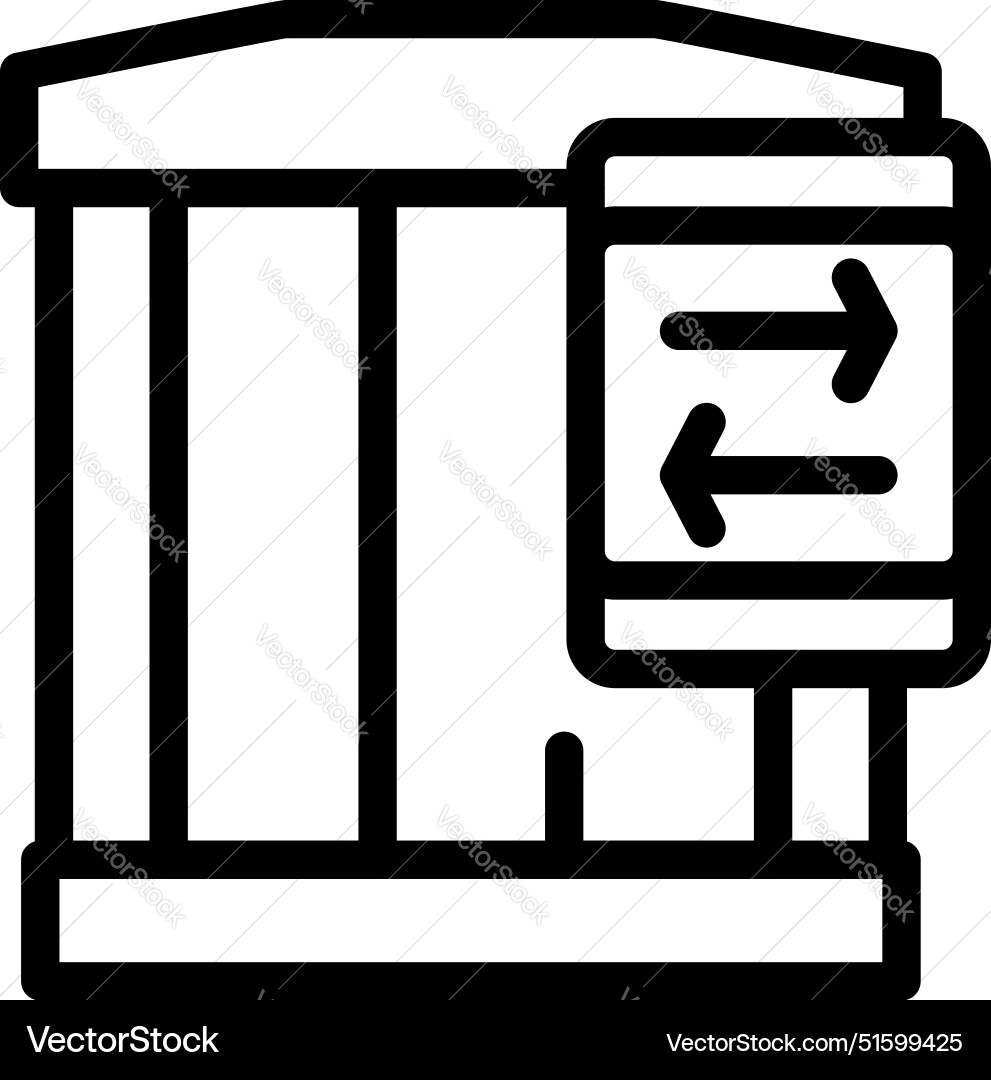 Turnstile gate is allowing people to enter Vector Image