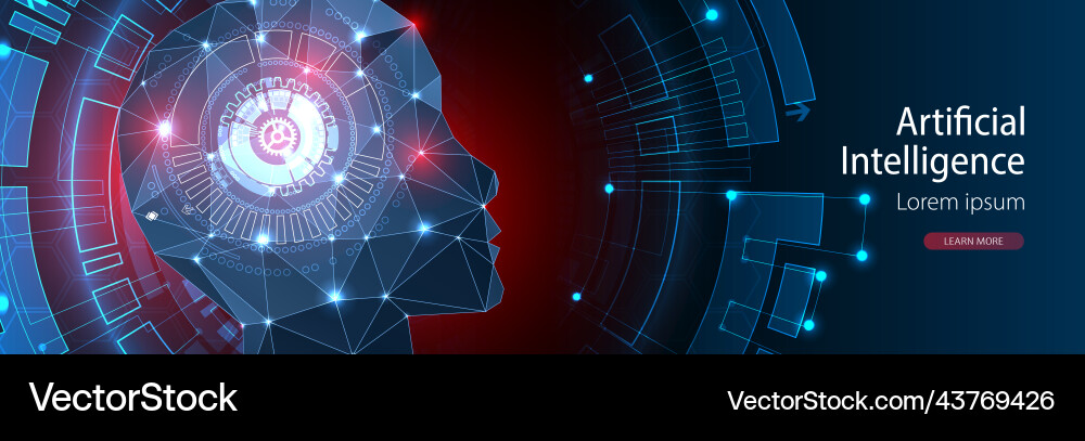 Artificial intelligence concept creative brain Vector Image