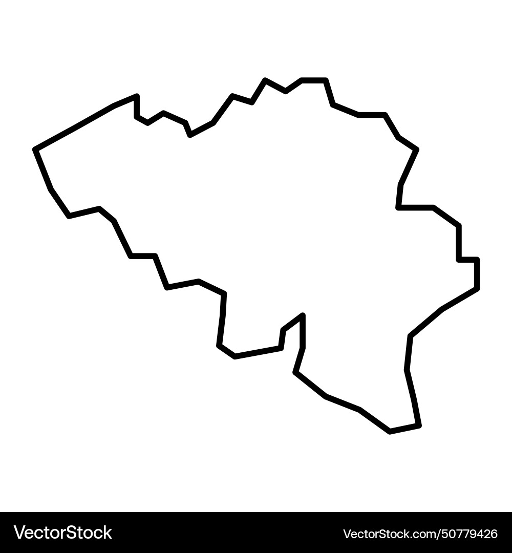 Belgium outline map on white background Royalty Free Vector