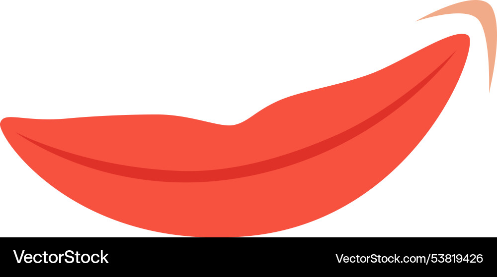 Bright red abstract chili pepper icon with curved Vector Image