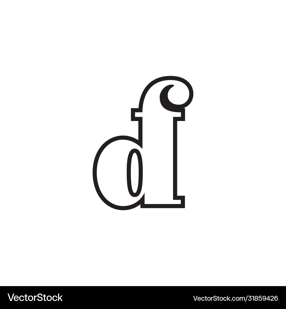 D f lowercase letter lines logo design Royalty Free Vector