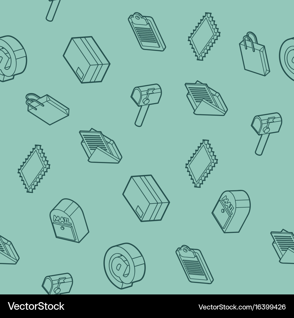 Delivery flat outline isometric pattern Royalty Free Vector