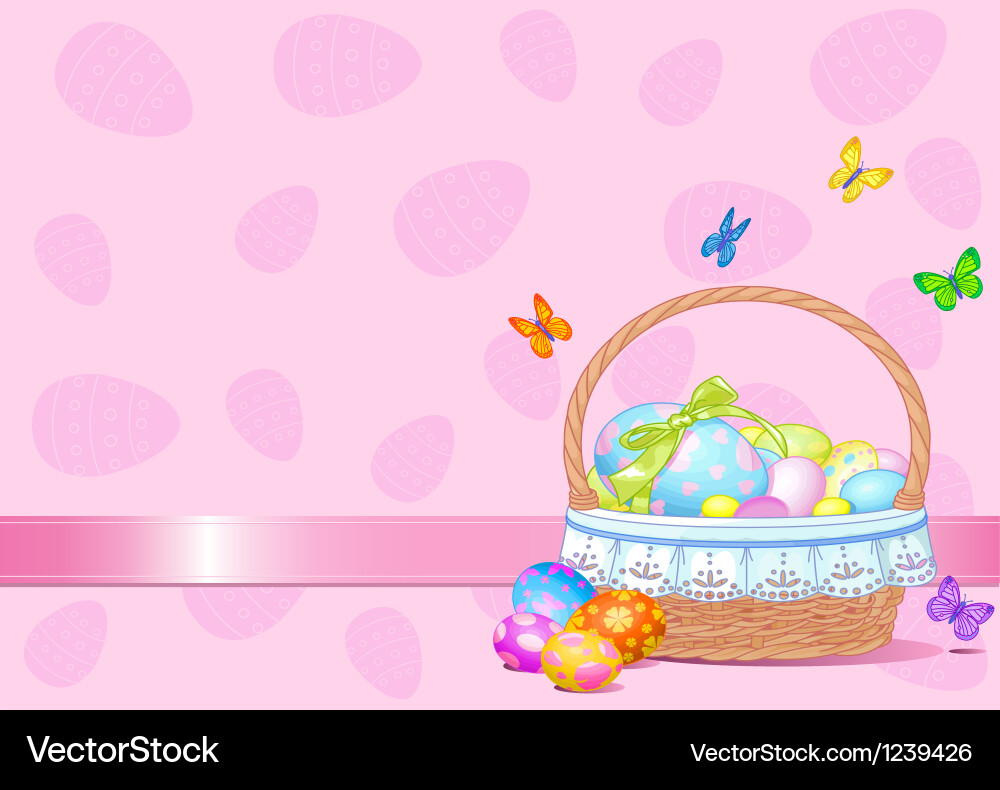 Easter basket background Royalty Free Vector Image
