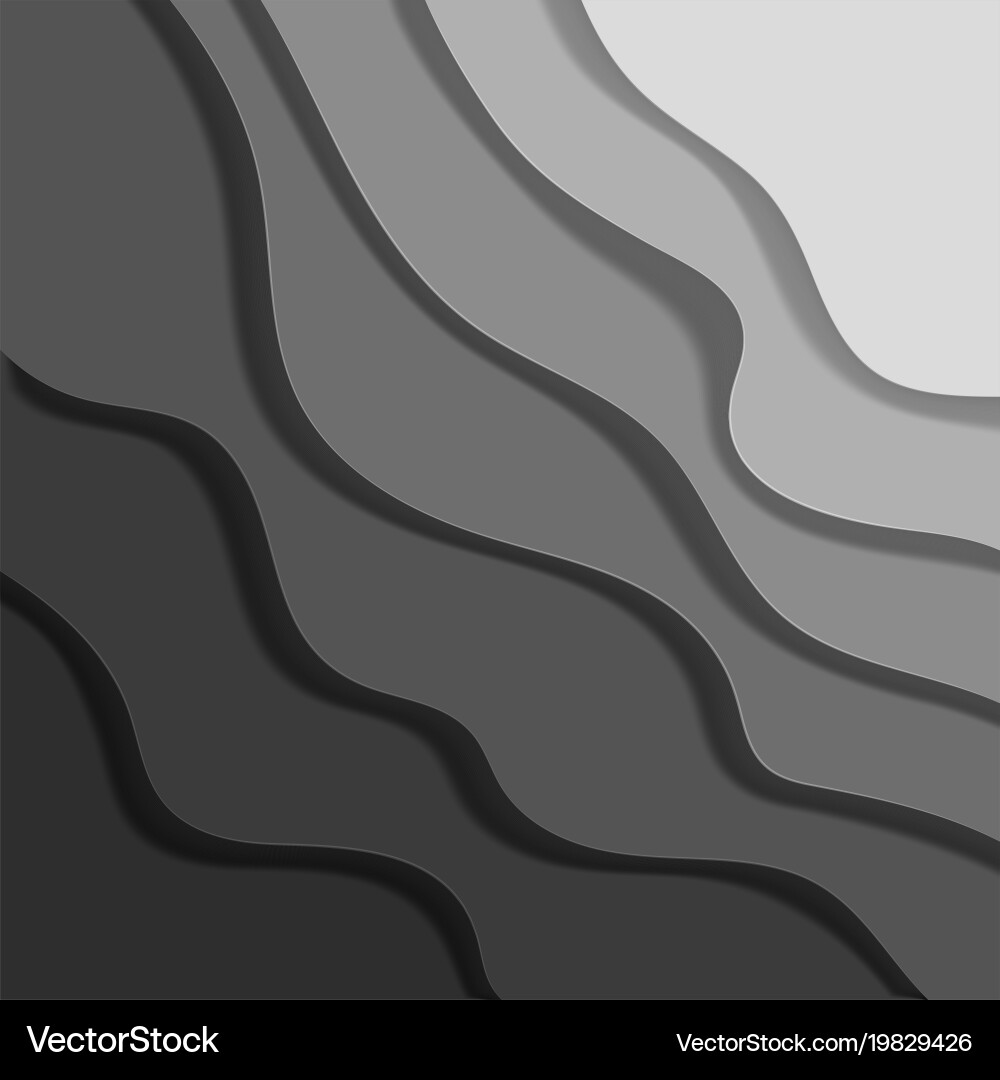 Gray paper graphic elements wavy cut Royalty Free Vector