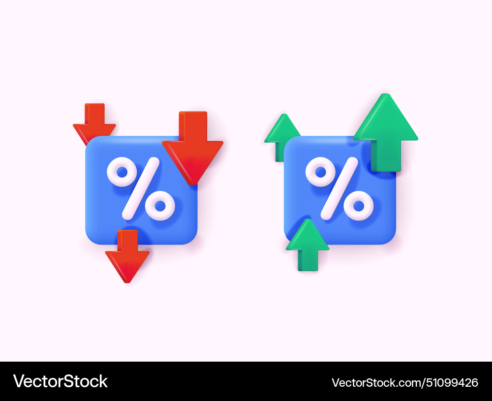 Icon percent with arrow market analysis Royalty Free Vector