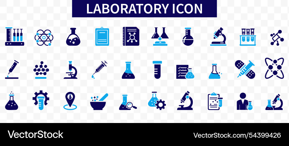 Laboratory icon set Royalty Free Vector Image - VectorStock