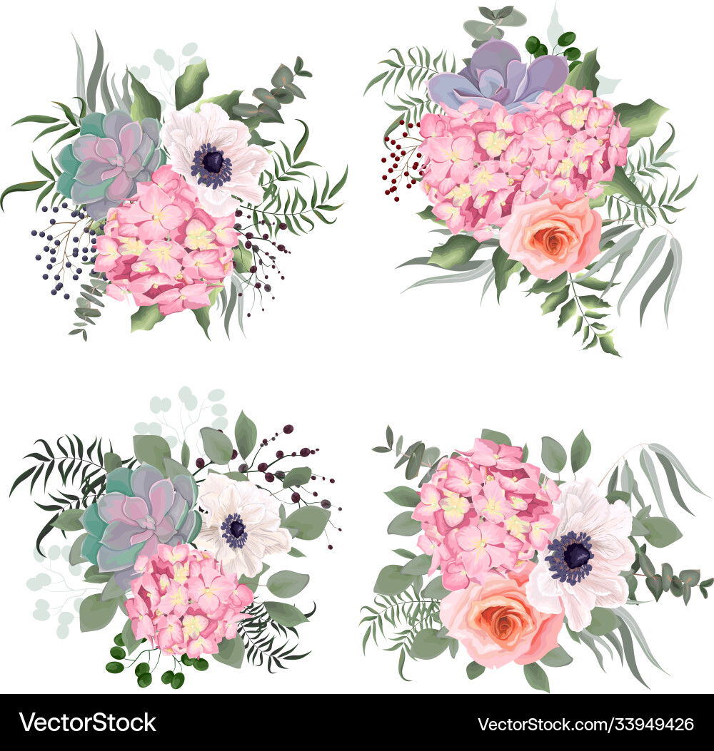 Lush Floral Bouquet Royalty Free Vector Image - VectorStock