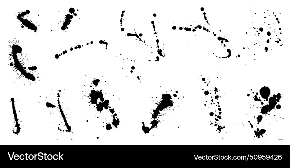 Overlay elements of paint ink splatter set Vector Image