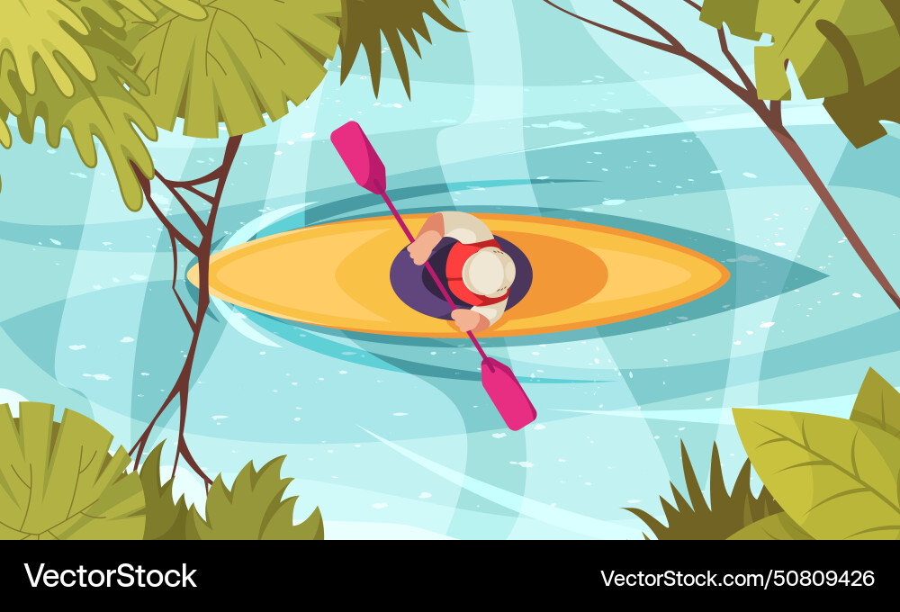 River rafting concept Royalty Free Vector Image