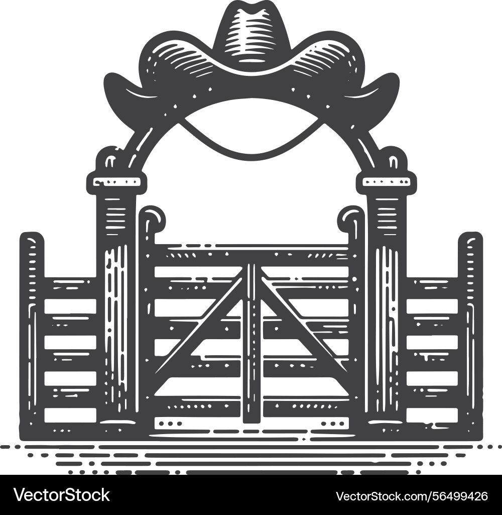 Simple rodeo gate icon design vintage retro logo Vector Image