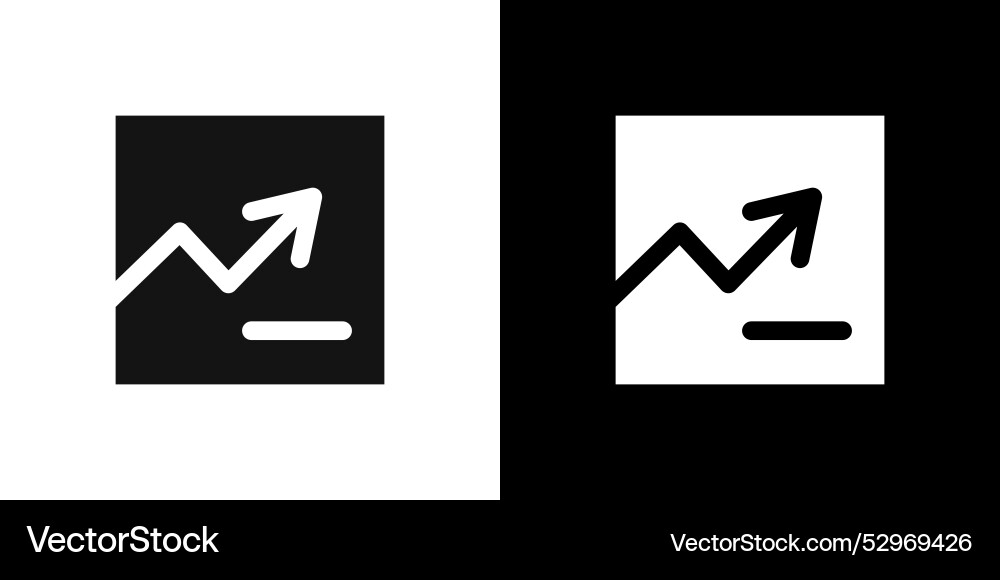 Statistic up icon flat fill set collection Vector Image