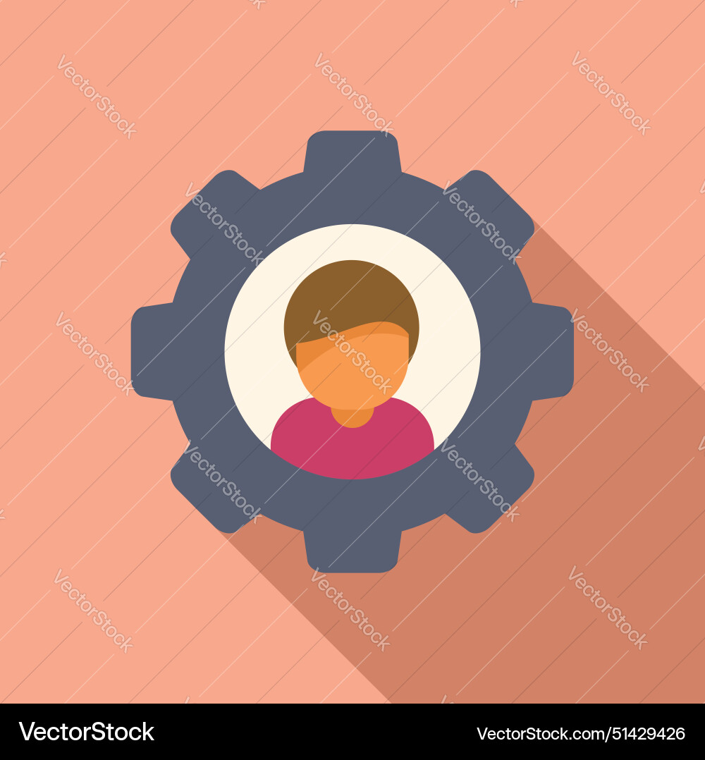 User profile icon in gear setting Royalty Free Vector Image