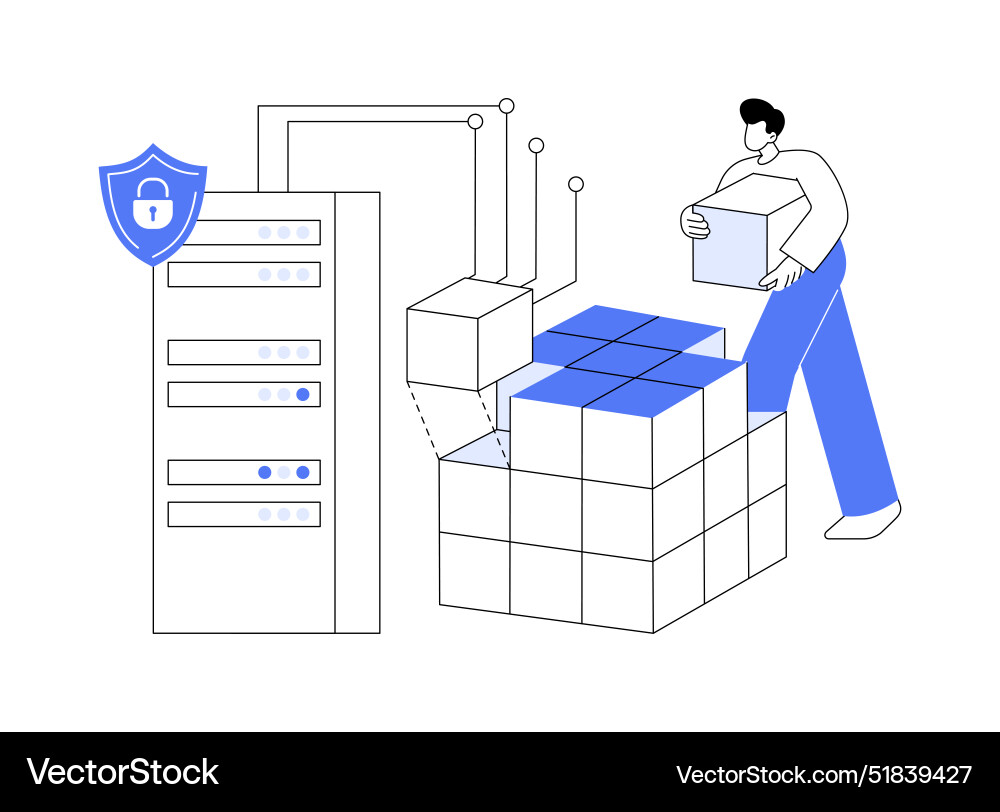 Blockchain Cybersecurity Abstract Concept Vector Image
