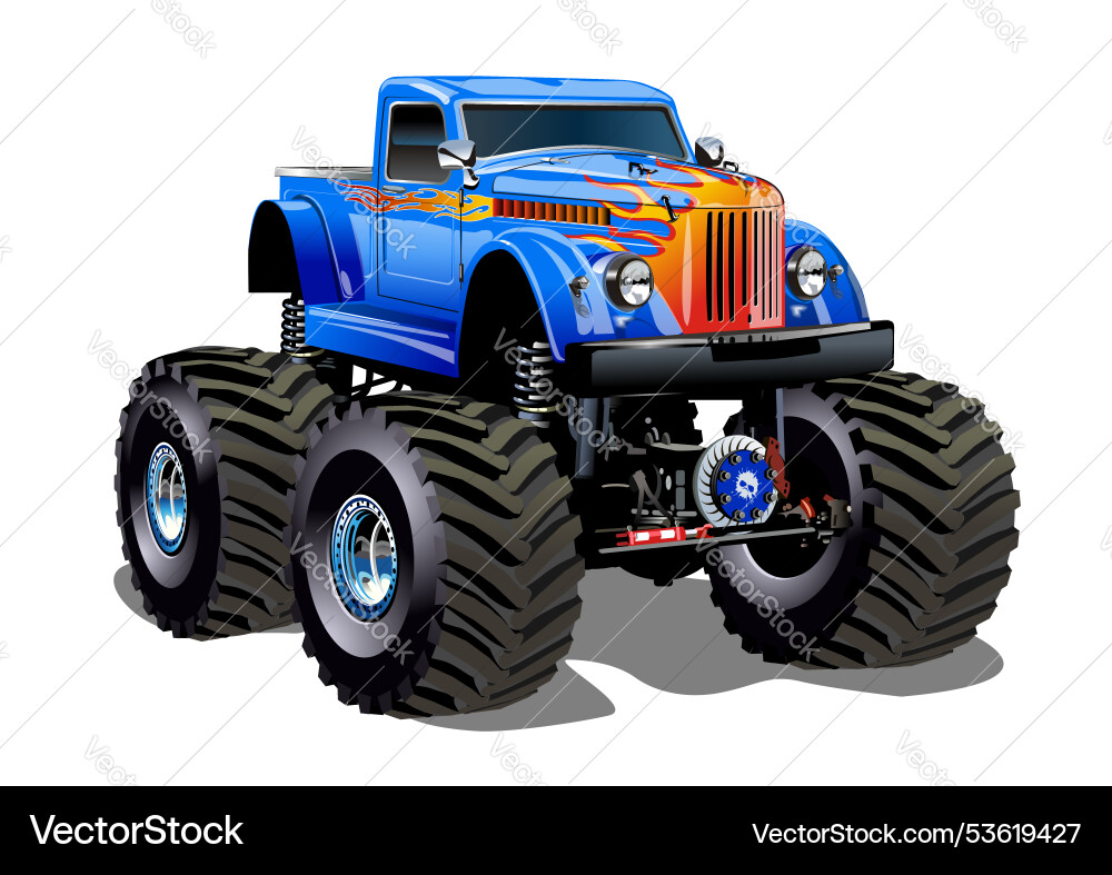 Cartoon monster truck Royalty Free Vector Image