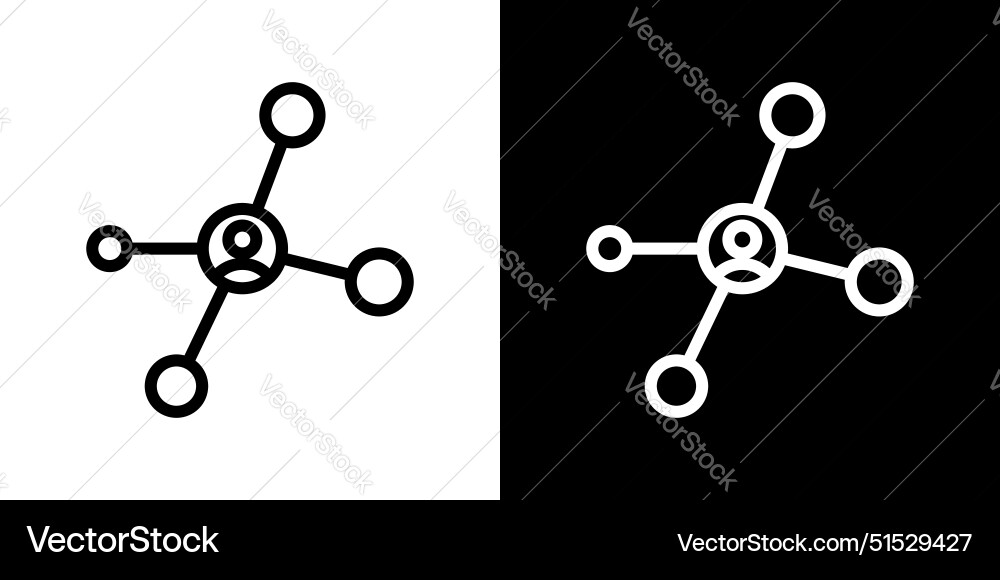 Chart network icon set social media connect Vector Image