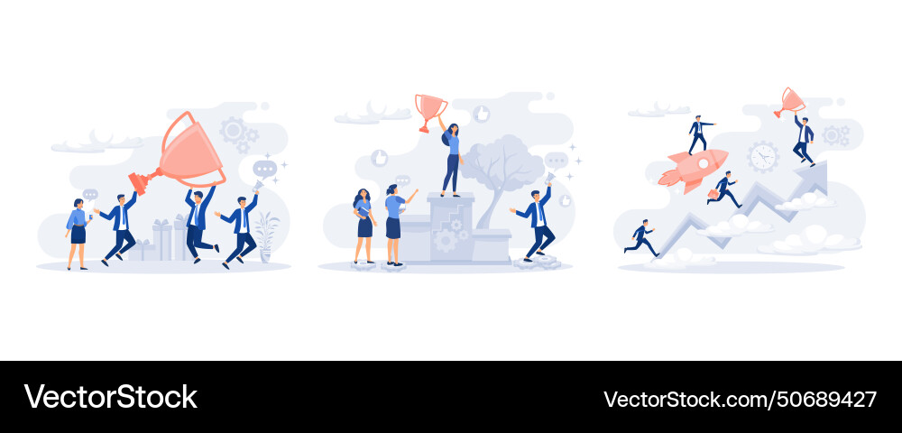 Competitive process in business people Royalty Free Vector