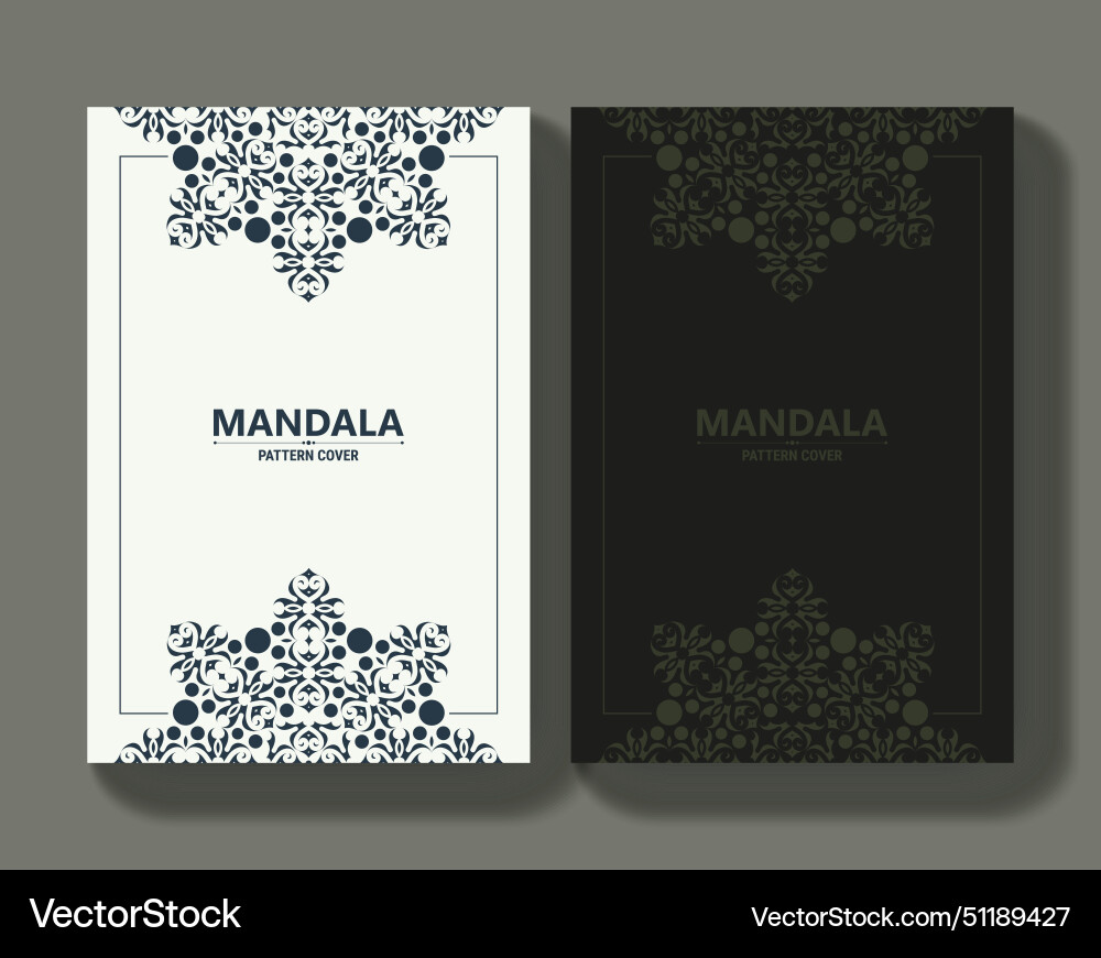 Elegant white cover with mandala Royalty Free Vector Image